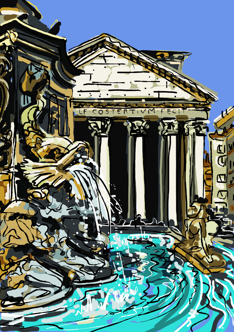 Pantheon Rome Drawing